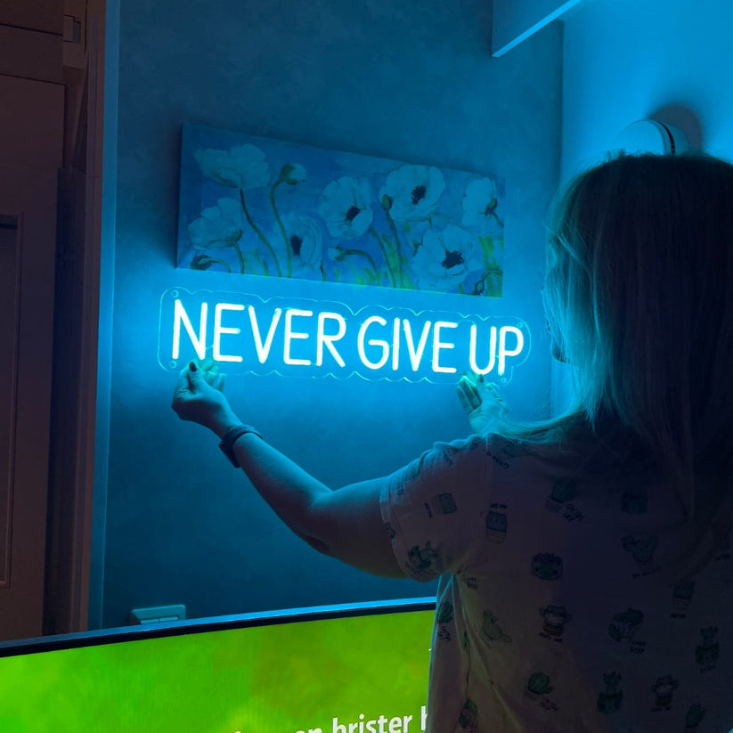 Persevere and Prevail: 'Never Give Up' Neon Sign by The Art Neon