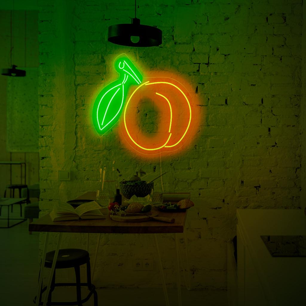 Peach Neon Sign | Juicy and Sweet | The Art Neon