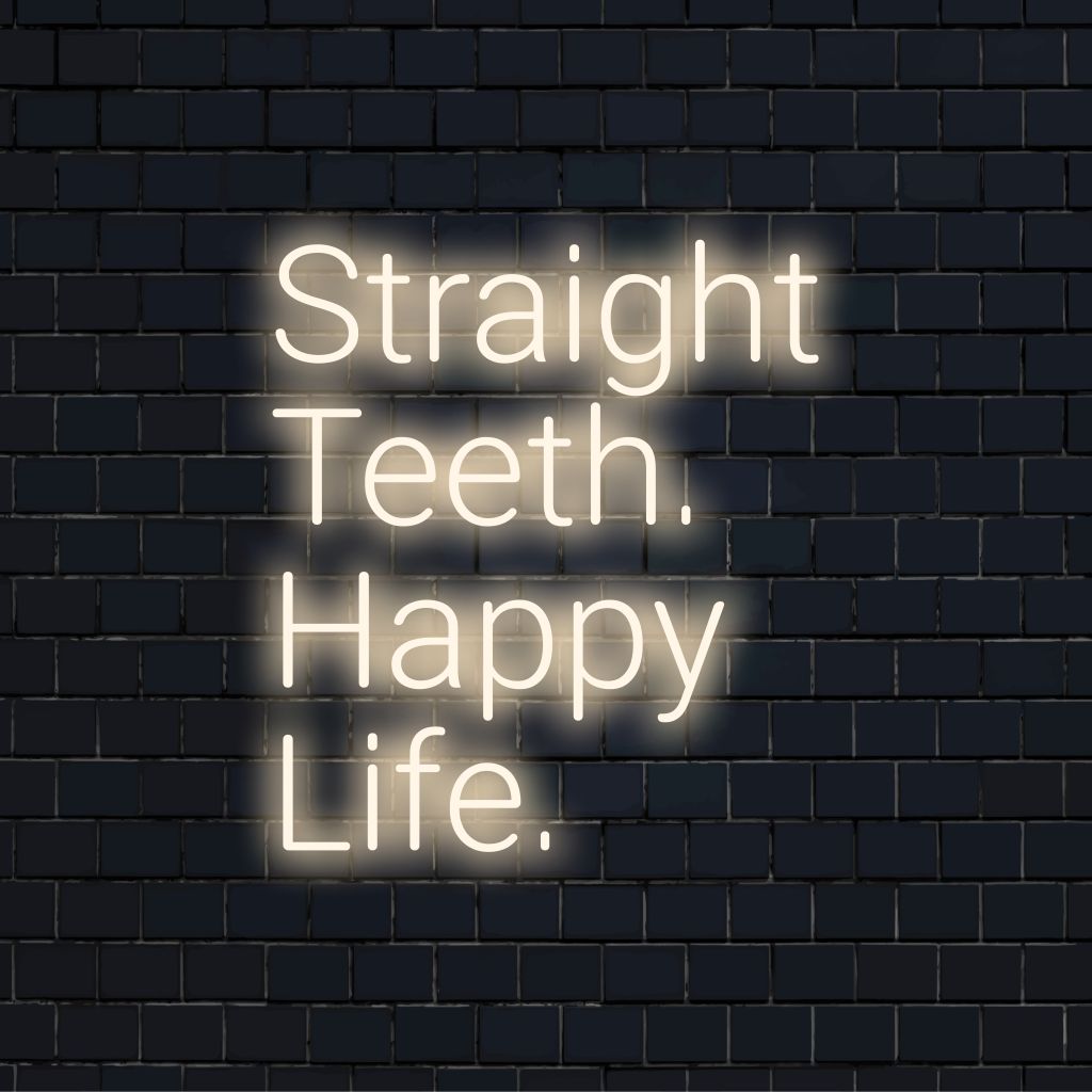 Straight Teeth Happy Life Neon Sign | Light Sign – The Art Neon