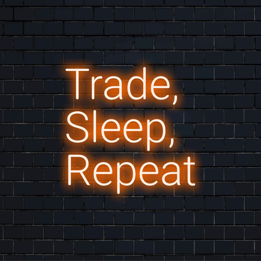 Enseigne lumineuse néon Trade Sleep Repeat | Éclairage personnalisé ...