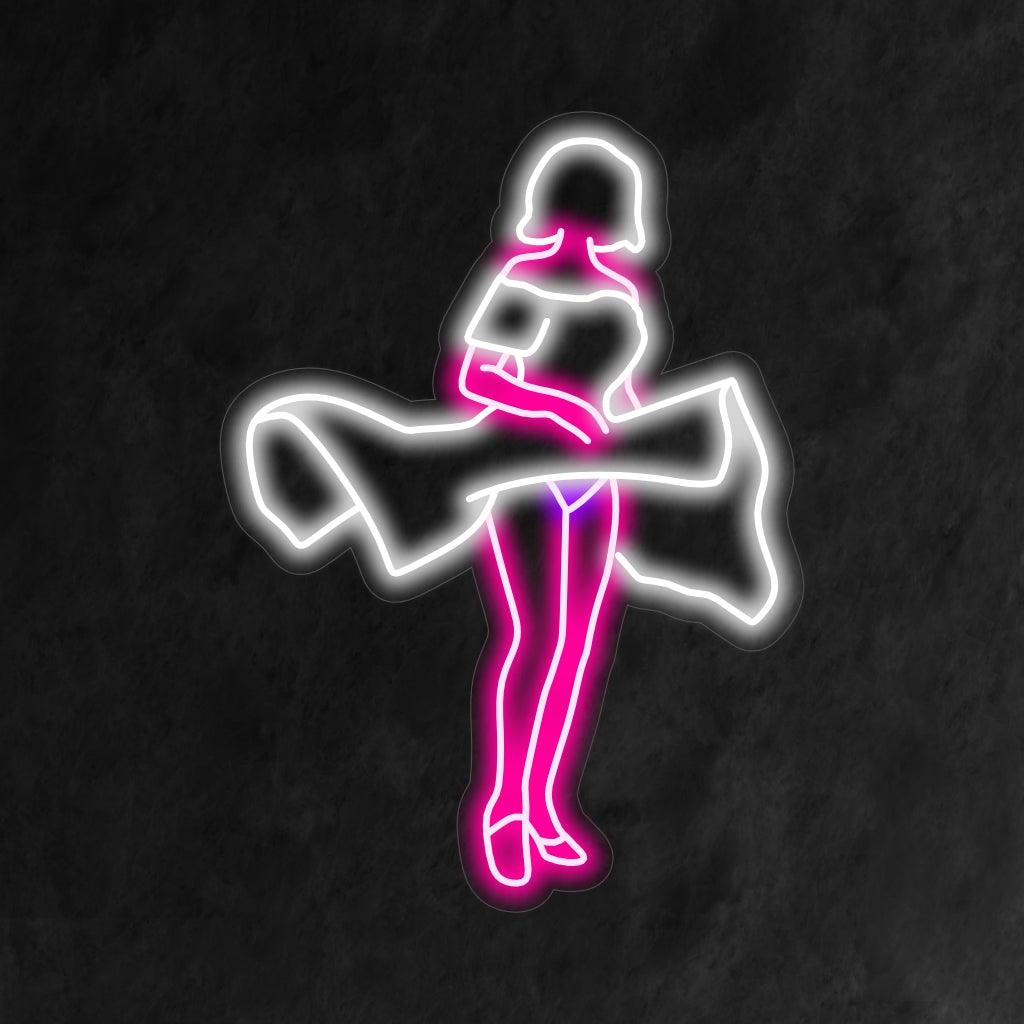 Vintage Windy Lady Neon Sign | Nostalgic Art Deco Style | The Art Neon