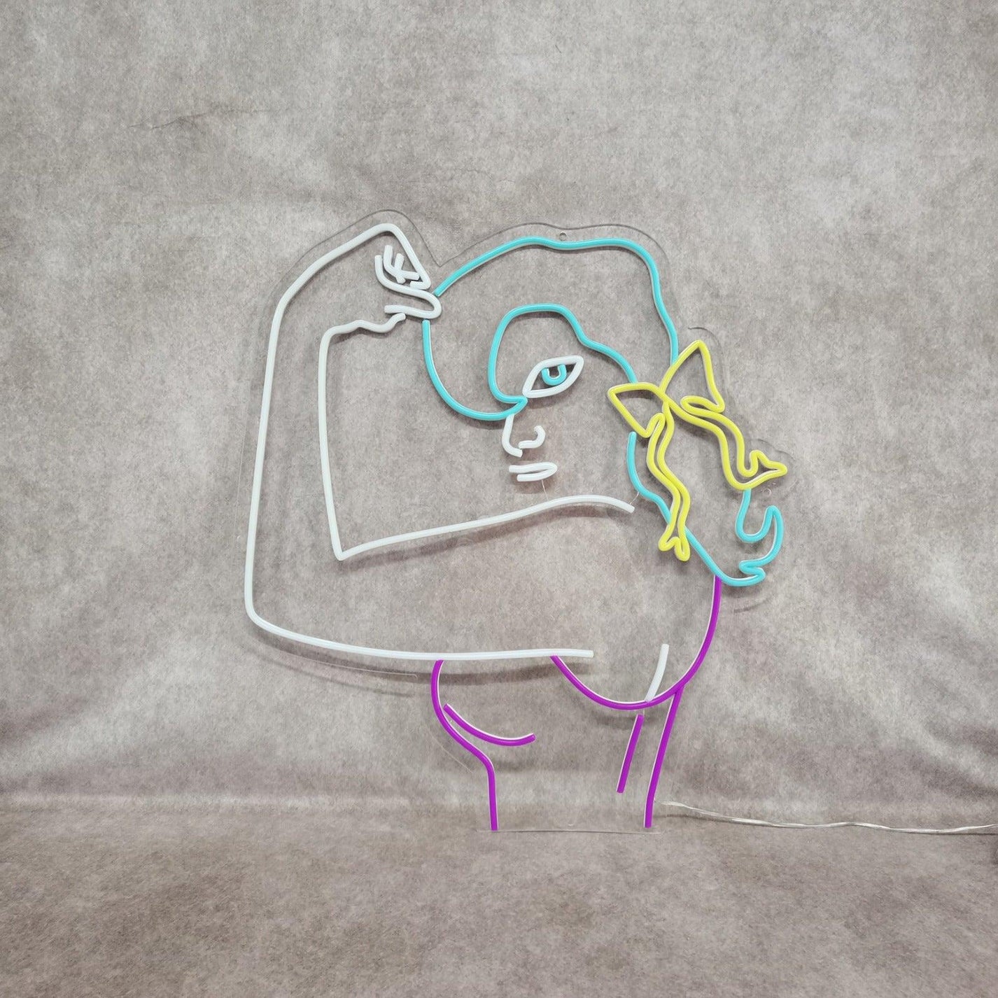 Woman Flexing Muscles Neon Sign | Empowerment and Strength | Art Neon ...